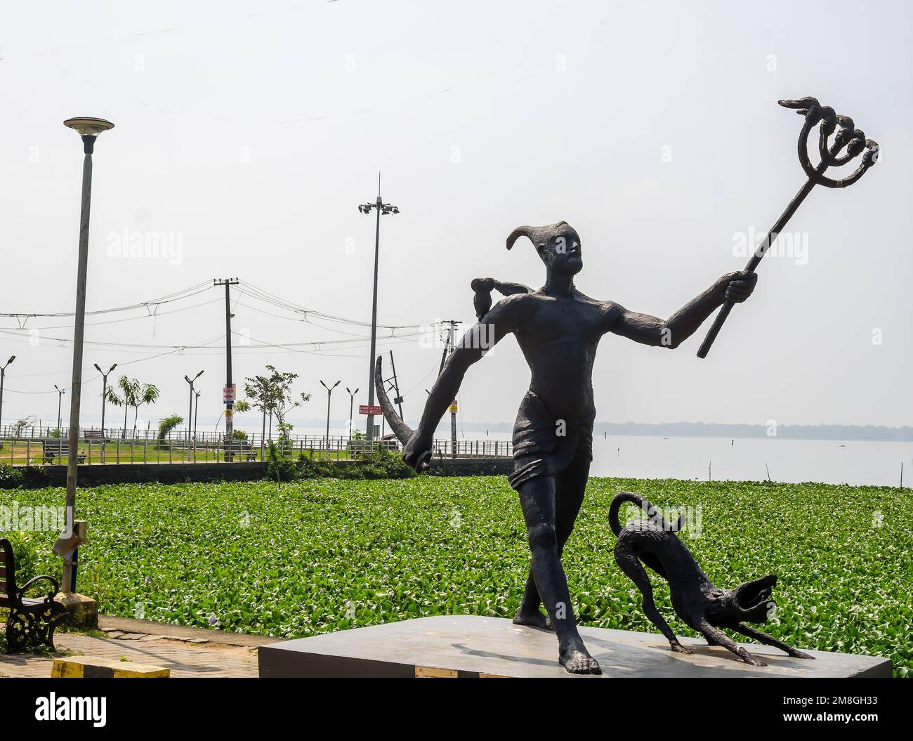 Artistic Sculpture beauty at Vaikom backwater public beach, at Kerala ...