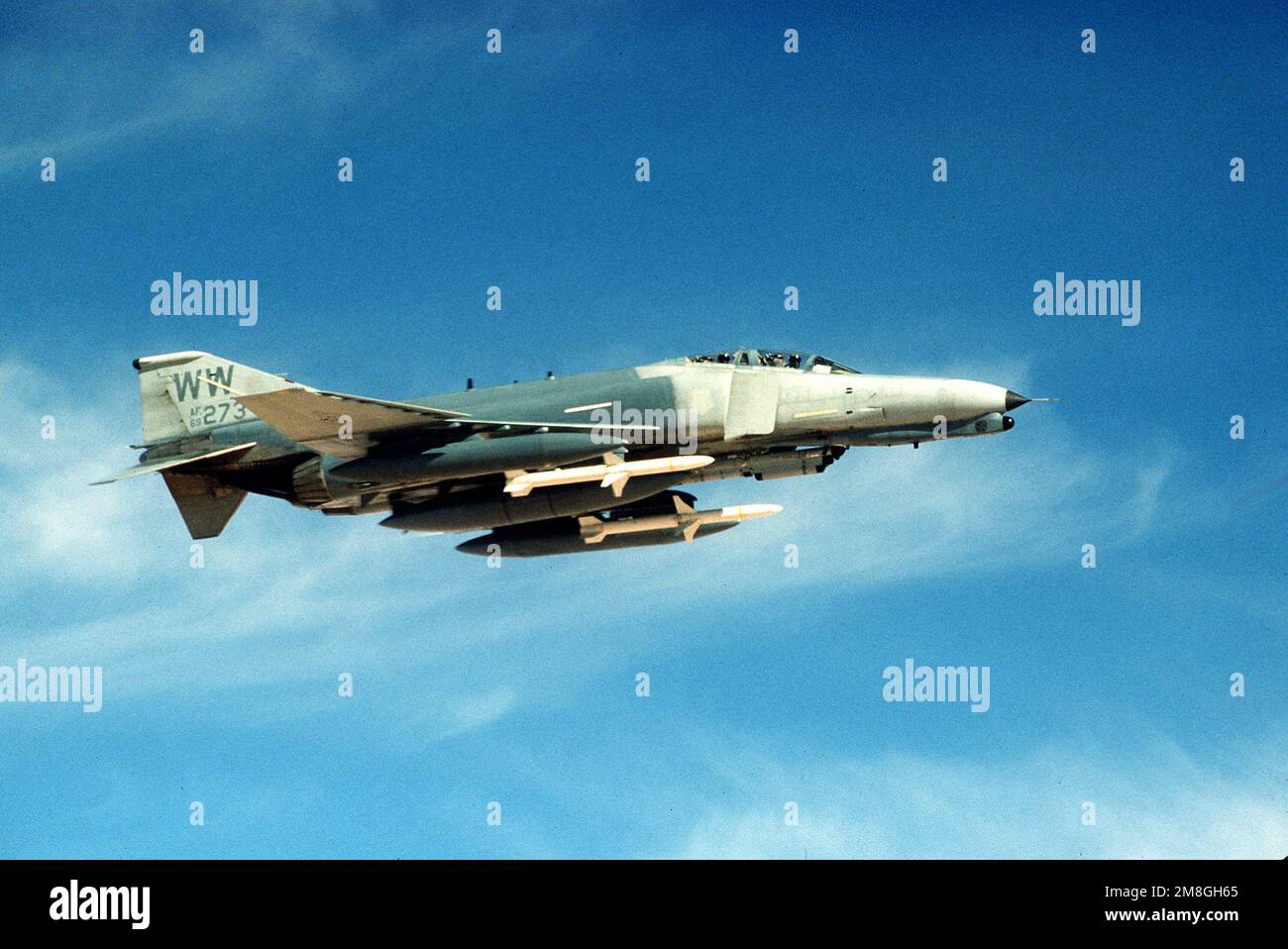 An F-4G Phantom II Wild Weasel electronic warfare aircraft of the 35th ...
