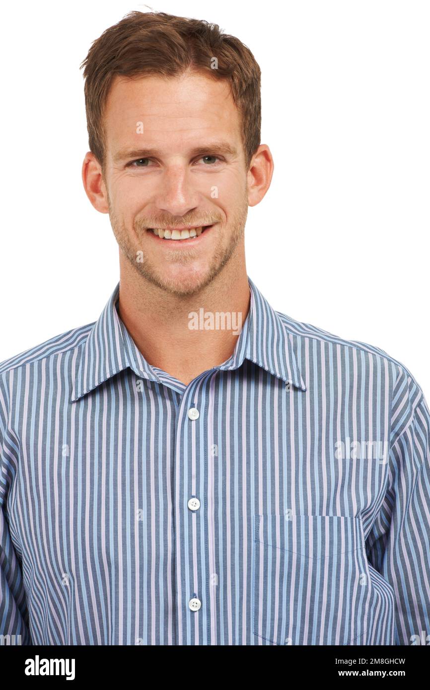 Portrait, headshot and businessman with white background, leadership ...