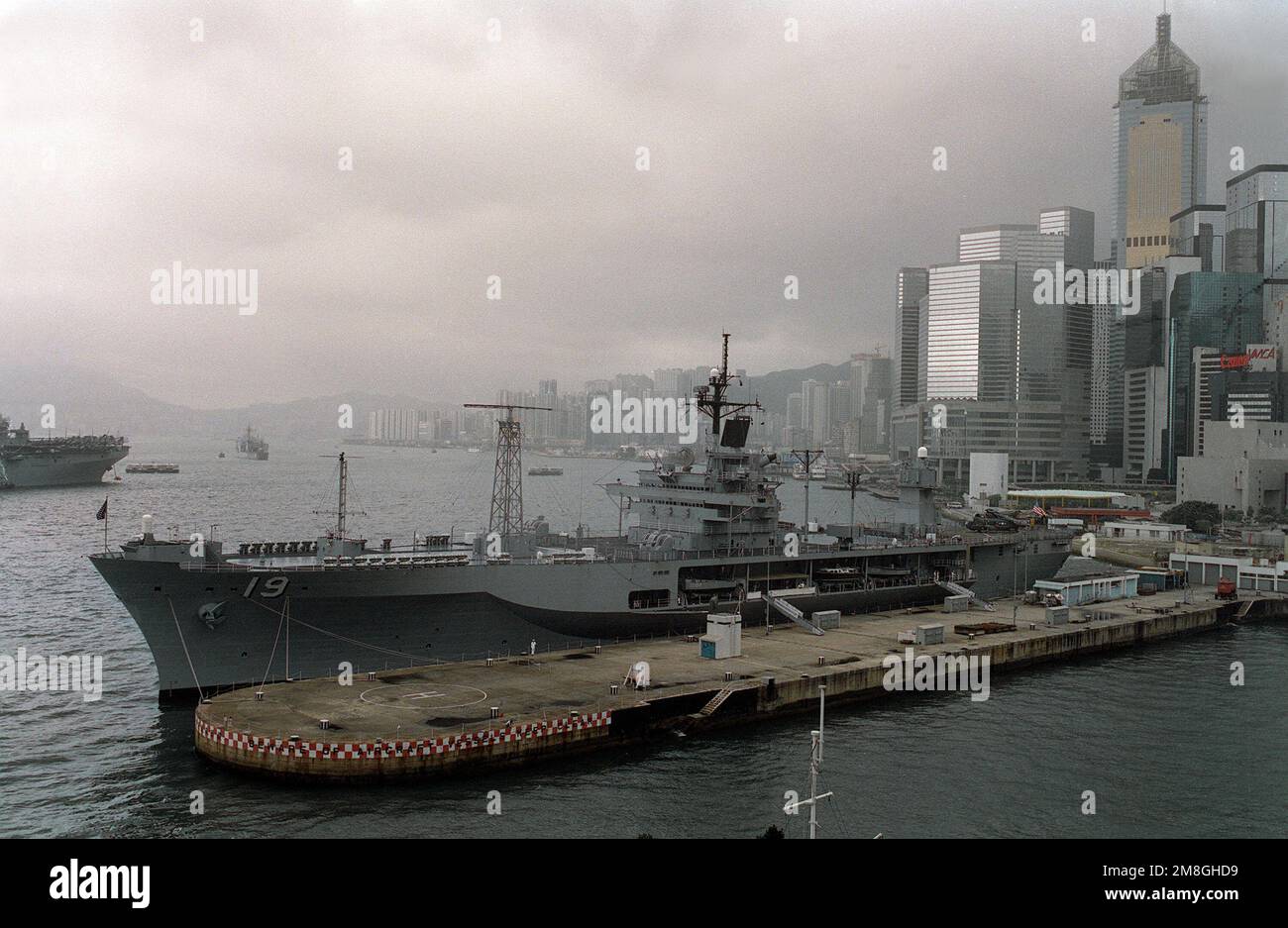 A port bow view of the amphibious command ship USS BLUE RIDGE (LCC-19 ...