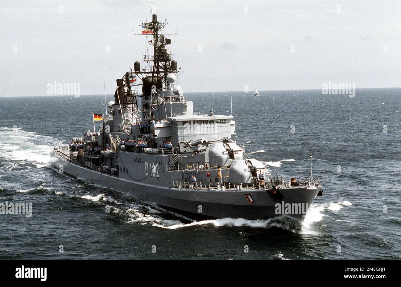 A starboard bow view of the German destroyer AFGS SCHLESWIG-HOLSTEIN (D ...