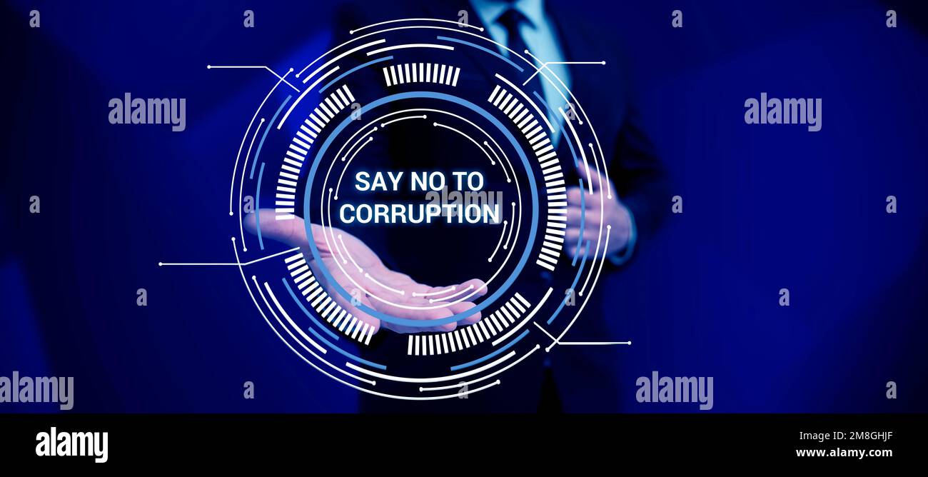 Conceptual caption Say No To Corruption, Conceptual photo Introducing ... Conceptual caption Say No To Corruption, Conceptual photo Introducing ...