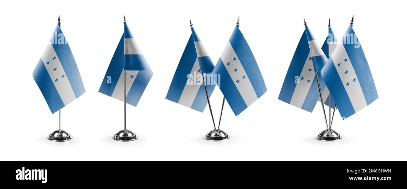Small national flags of the Honduras on a white background Stock Photo ...