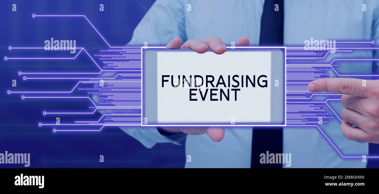 Hand writing sign Fundraising Event. Concept meaning campaign whose ...