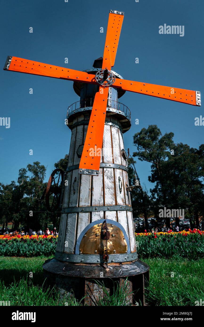 Silvan, Victoria - Miniature windmill at the Tesselaar Tulip Festival ...