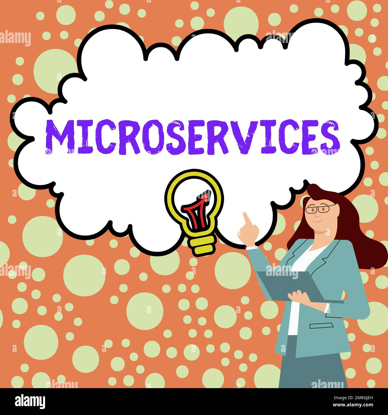 Hand writing sign Microservices. Internet Concept Software development technique Building single ...