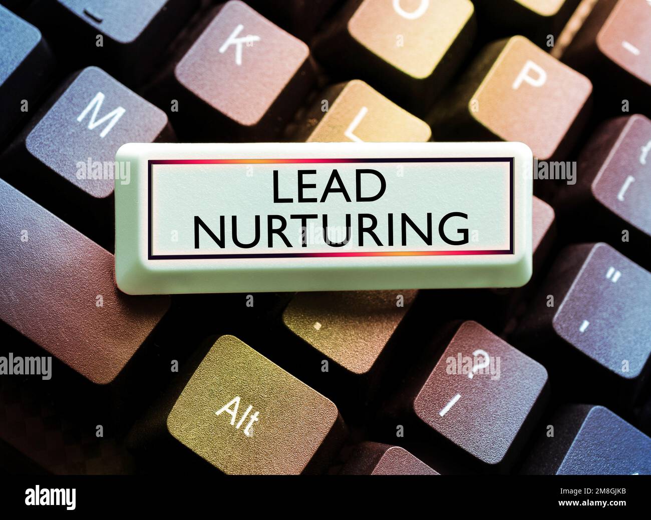 Conceptual display Lead Nurturing. Business idea method of building a ...