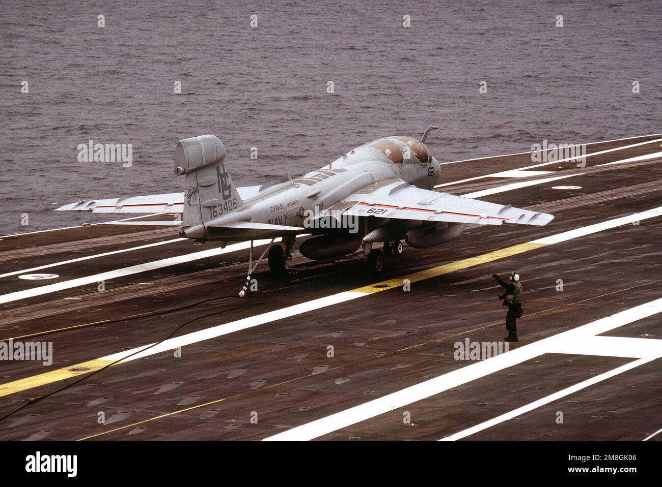 An EA-6B Prowler aircraft of Tactical Electronic Warfare Squadron 138 ...