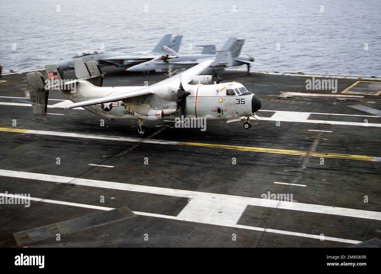 A Fleet Logistics Support Squadron 30 (VRC-30) C-2A Greyhound aircraft ...