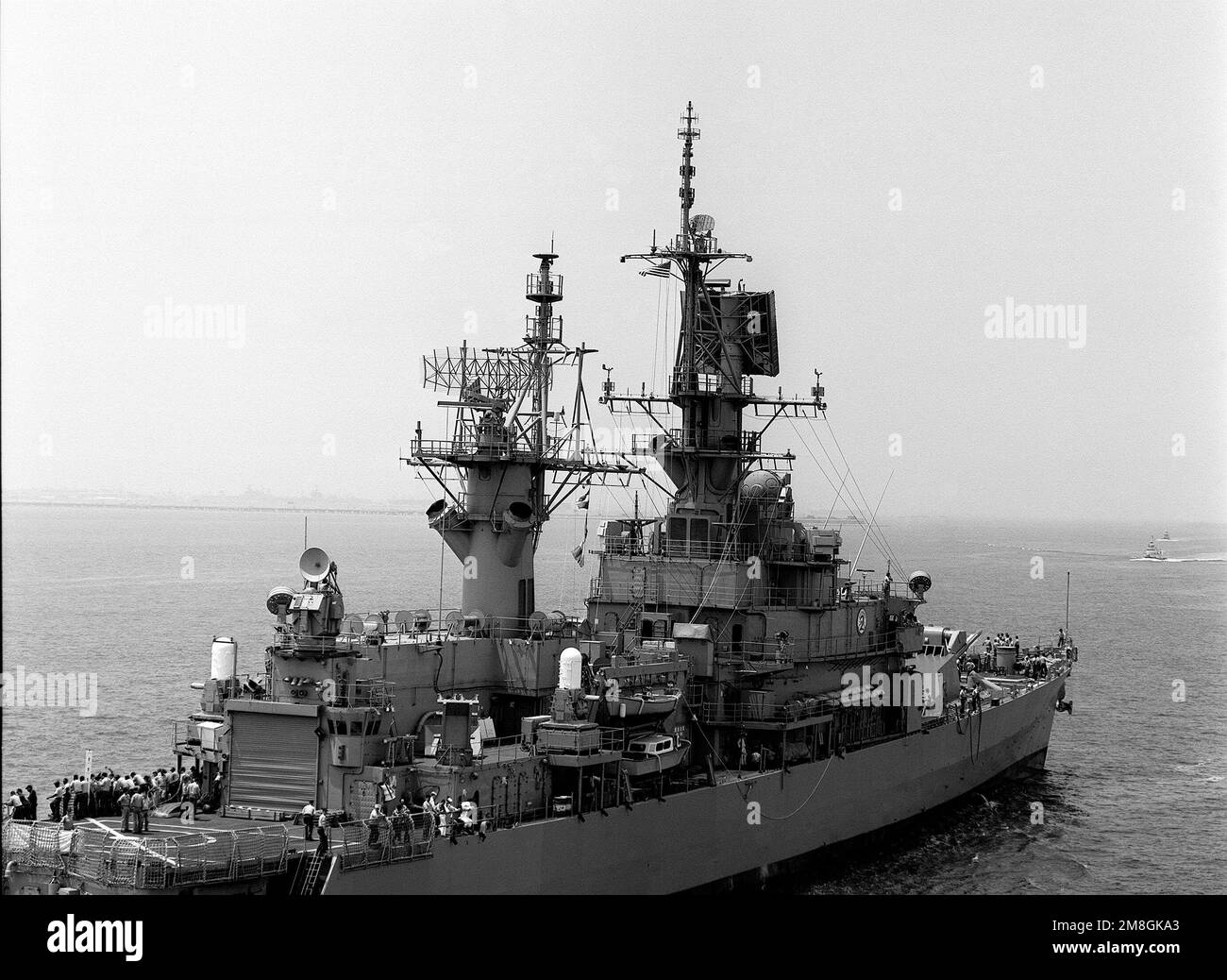 A starboard quarter view of the guided missile cruiser USS JOSEPHUS ...