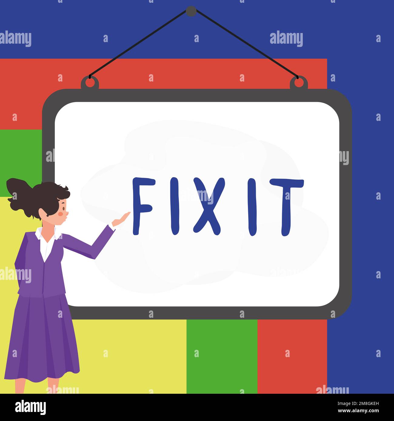 Text caption presenting Fix It. Business idea Fasten something securely ...