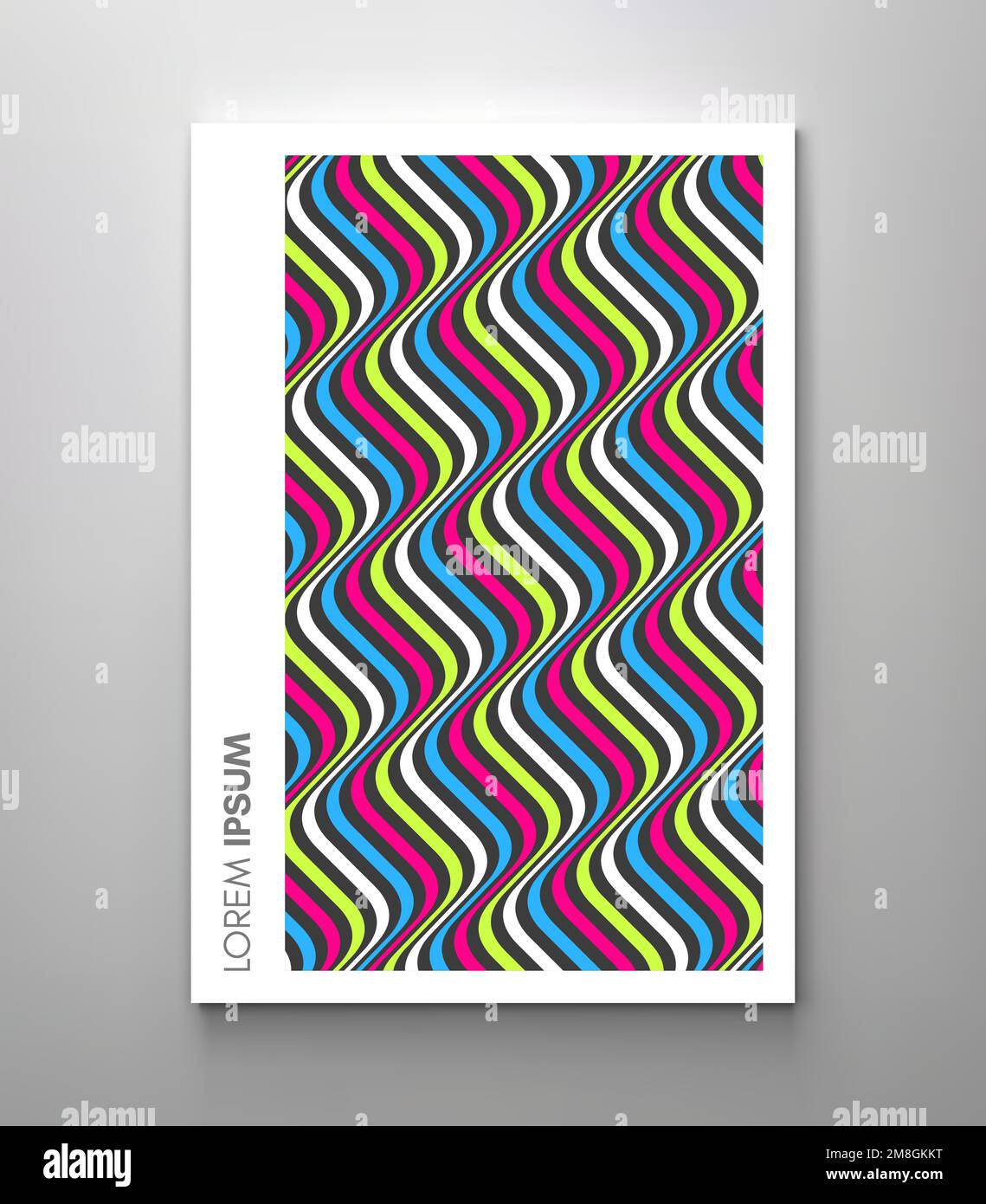 Abstract dynamic template with wavy curved ribbons. Modern cover design ...