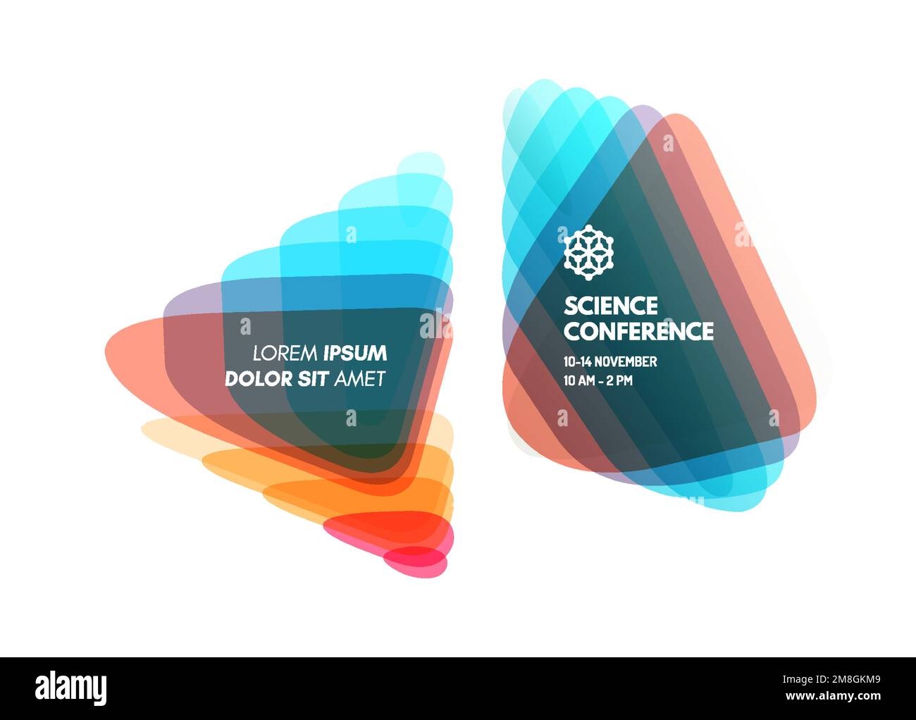 Science conference. Abstract geometric background with transparent figures. Vector illustration ...