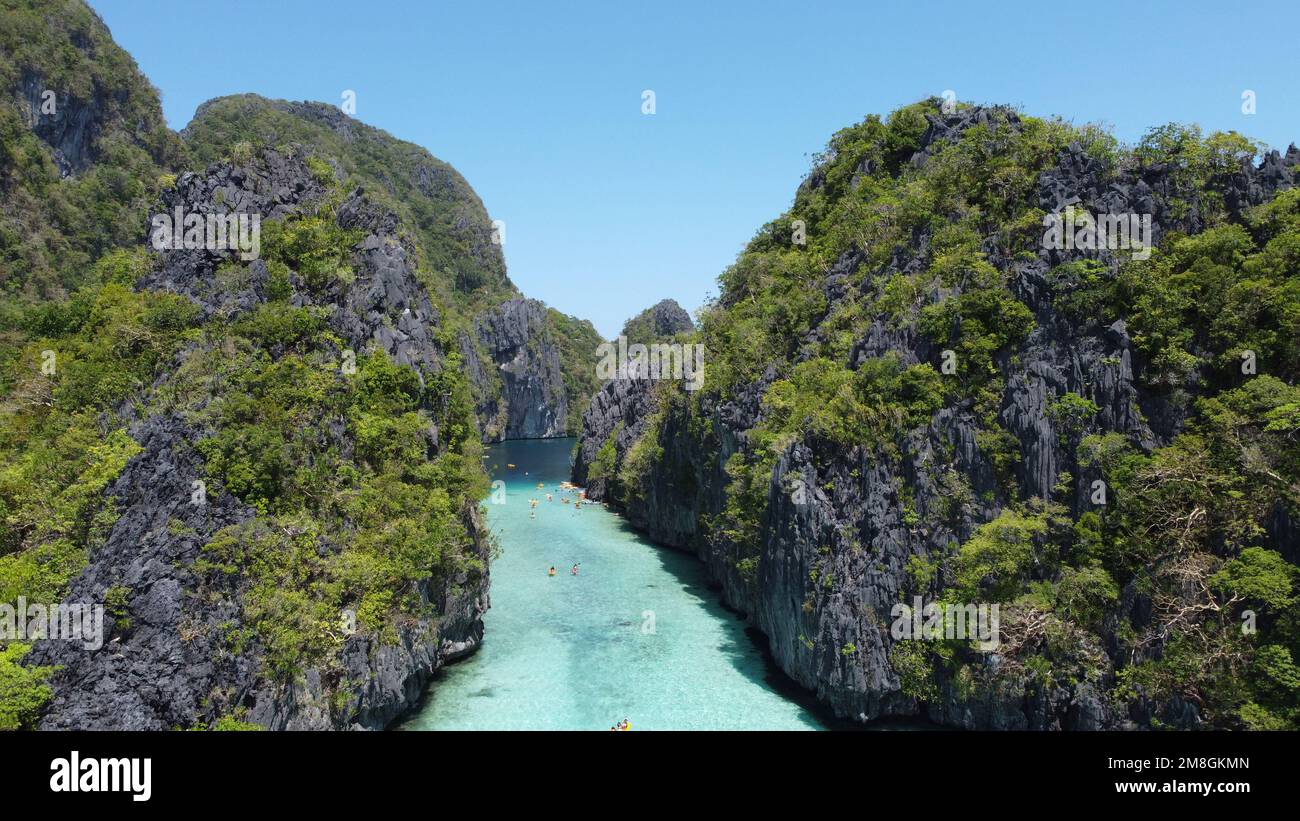 Big Lagoon Bacuit Bay Philippines Drone View Stock Photo - Alamy