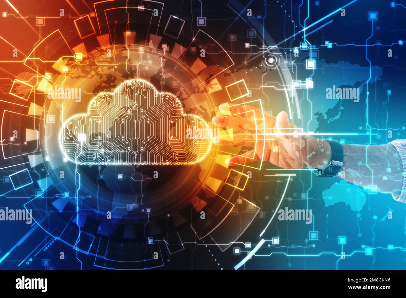 2d Illustration Of Cloud Computing Cloud Computing Concept Abstract Cloud Connection