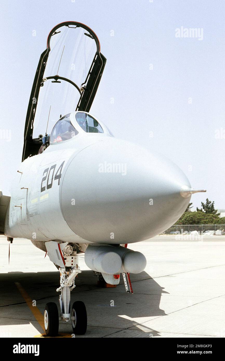 A close-up view of the nose section of a Fighter Squadron 31 (VF-31) F ...