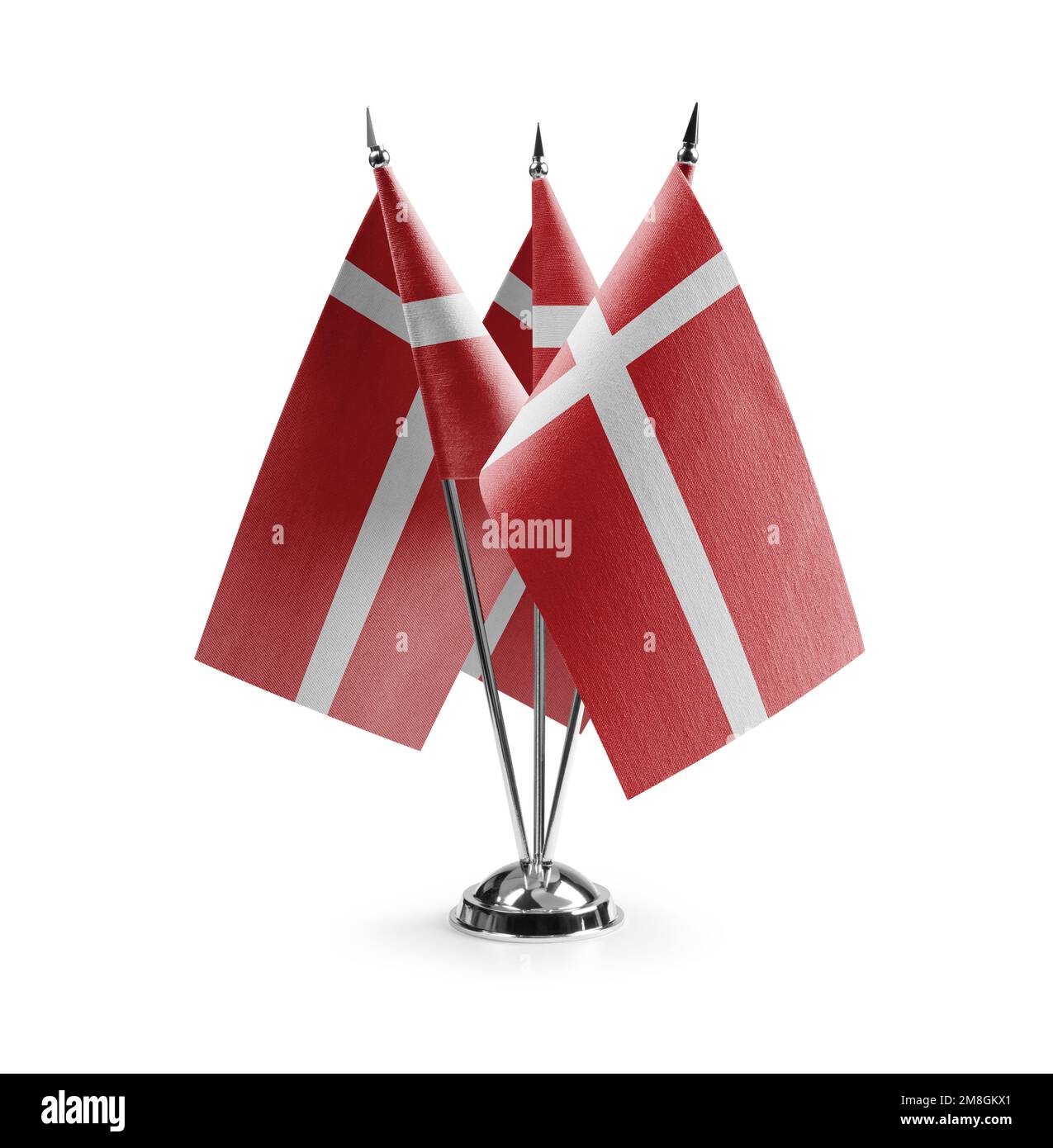Small national flags of the Denmark on a white background Stock Photo ...