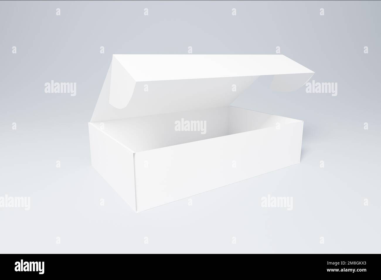 Mockup of an empty carton food, takeaway or other packaging, 3d ...