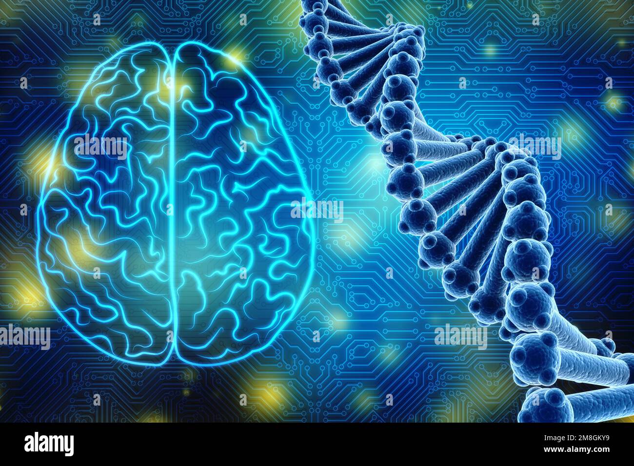 Concept of biochemistry with dna Structure isolated in digital ...