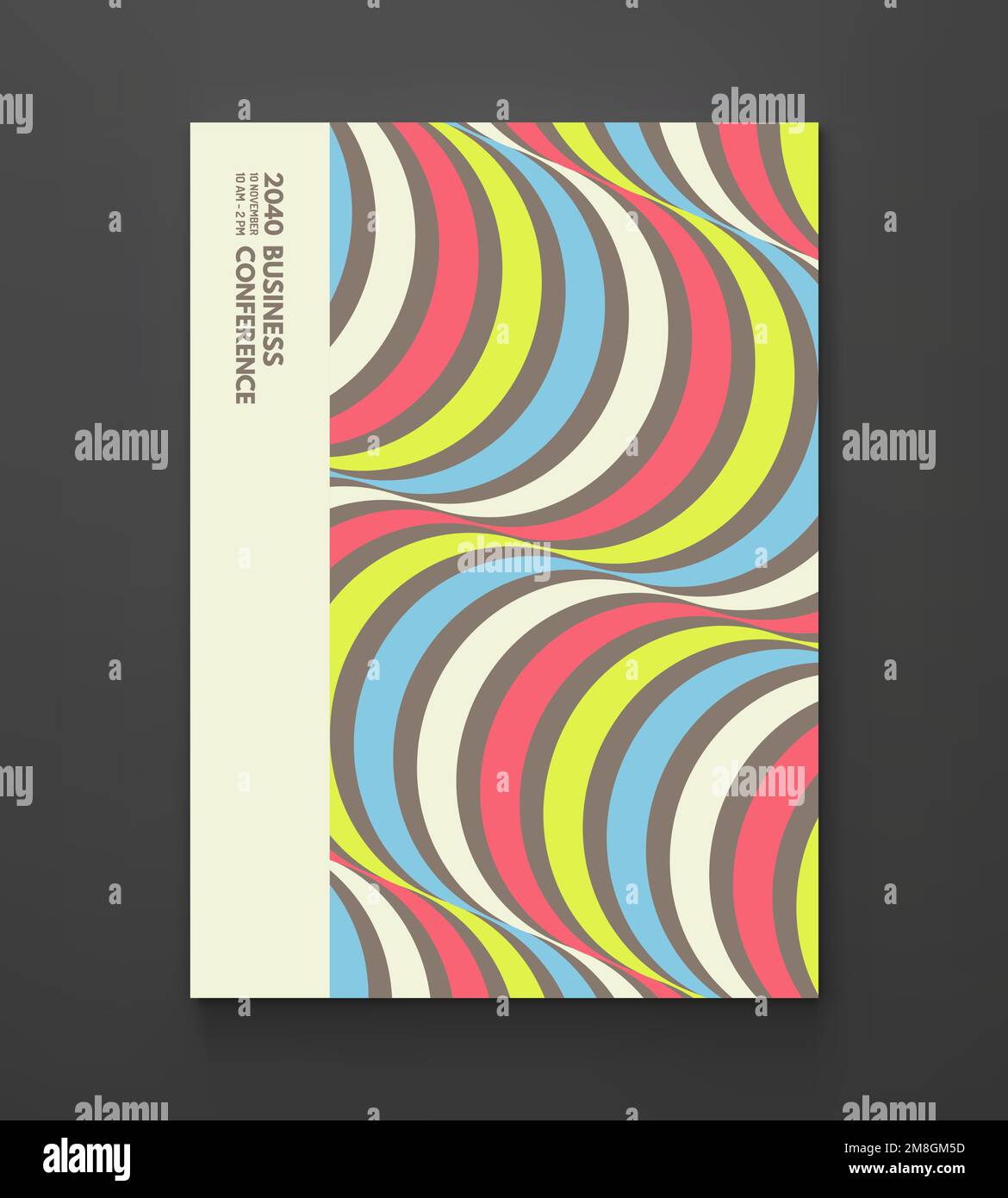 Abstract dynamic template with wavy curved ribbons. Modern cover design. 3d vector illustration ...