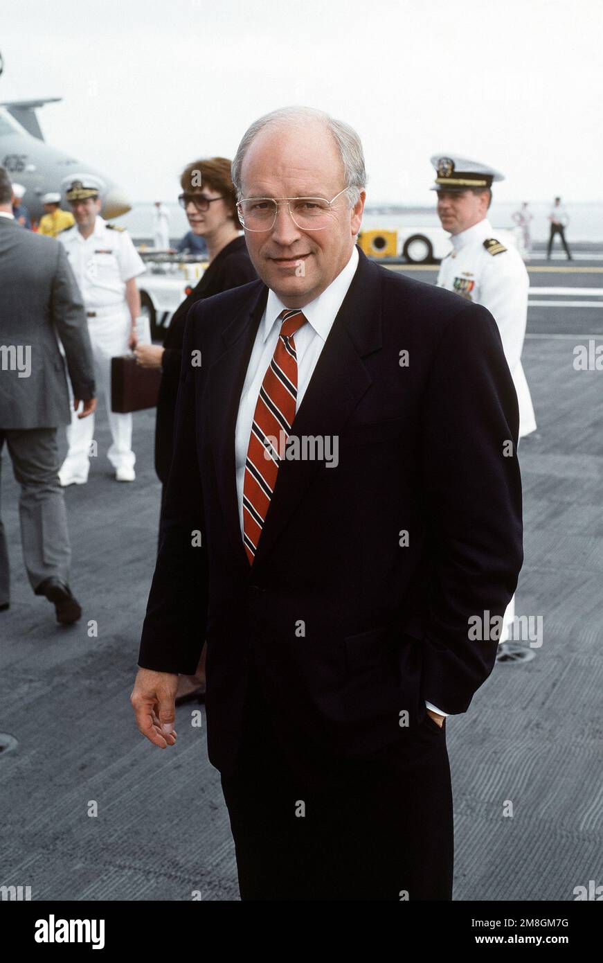 Richard Cheney, secretary of defense, poses for a photograph following ...