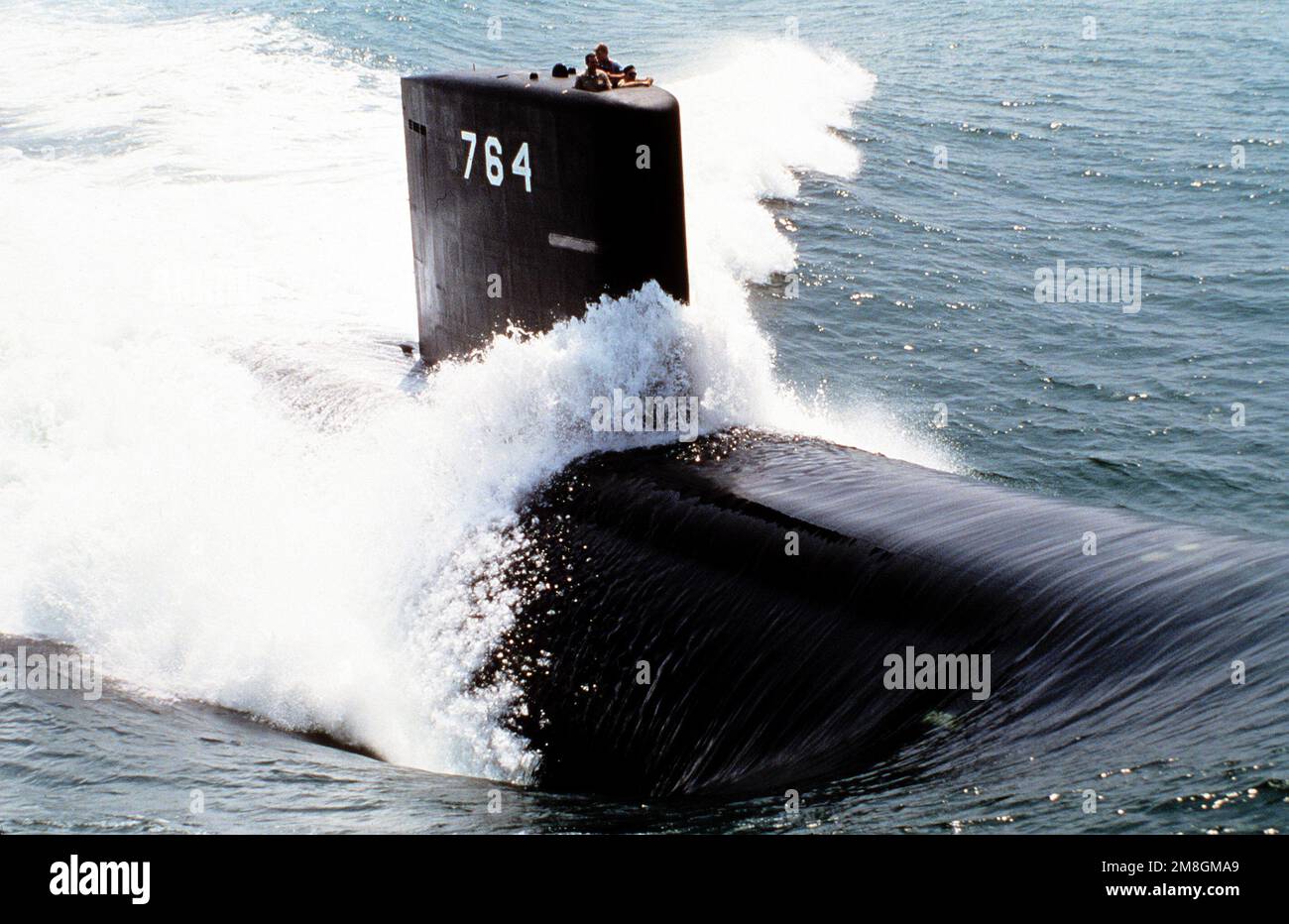 A starboard bow view of the nuclear-powered attack submarine USS BOISE (SSN-764) underway at ...