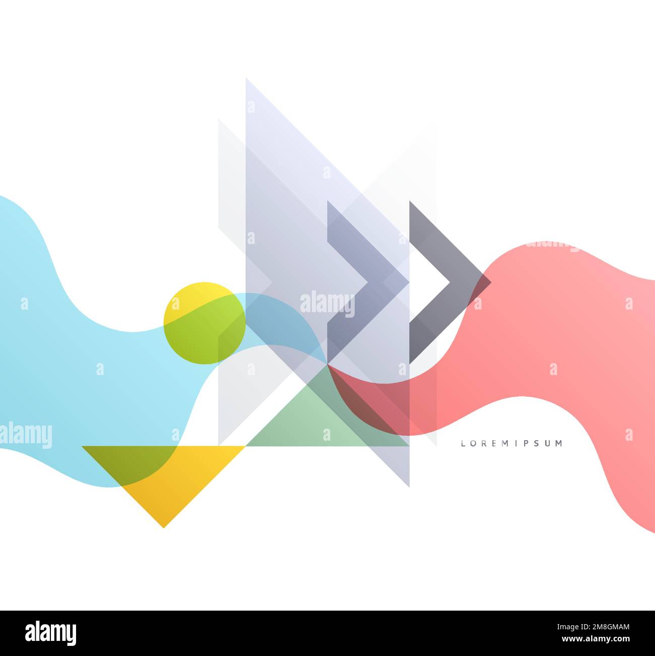 Art composition of flat colorful vector shapes. Abstract transparency geometrical background ...