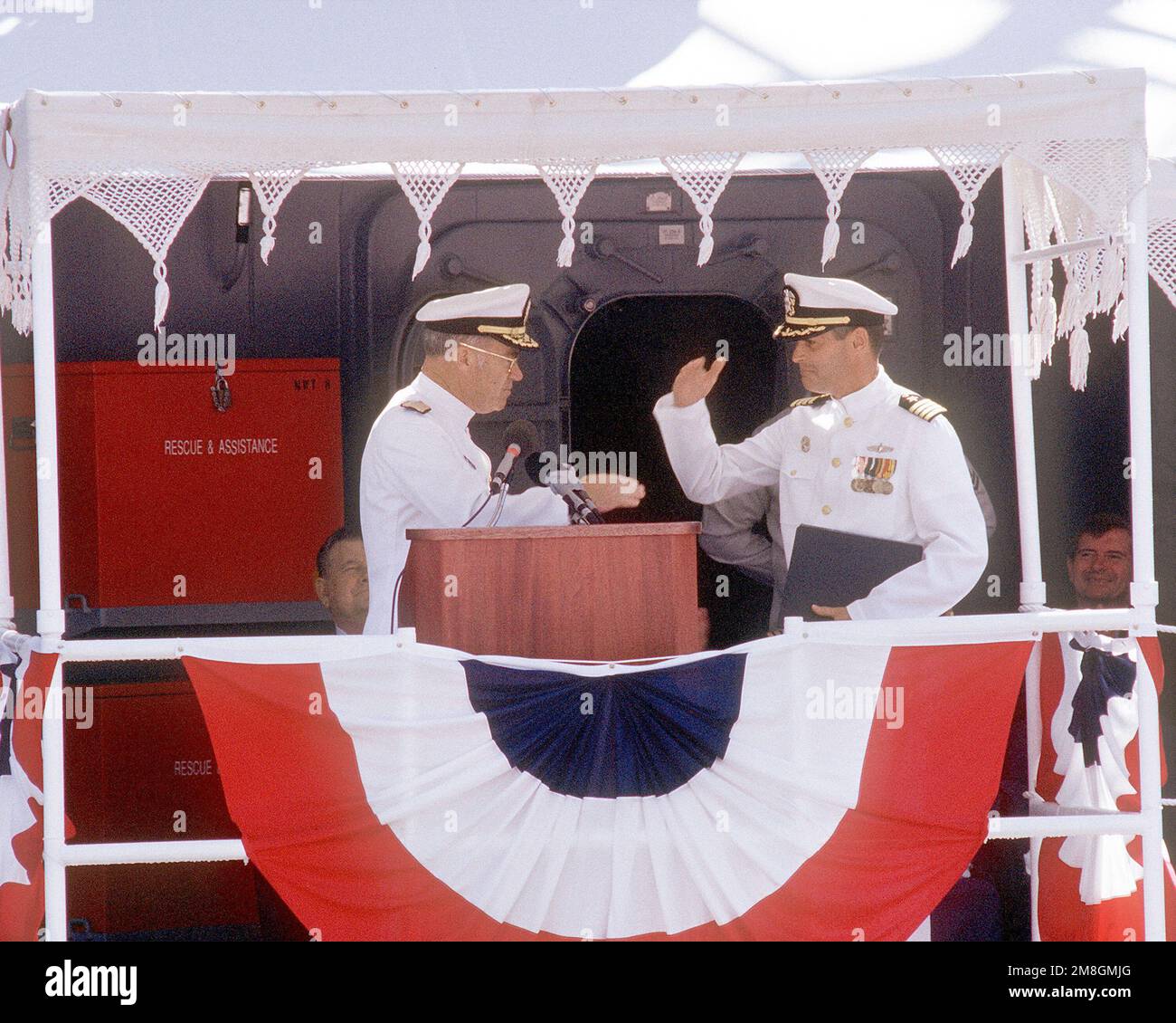 ADM Frank B. Kelso II, chief of naval operations, congratulates CAPT ...