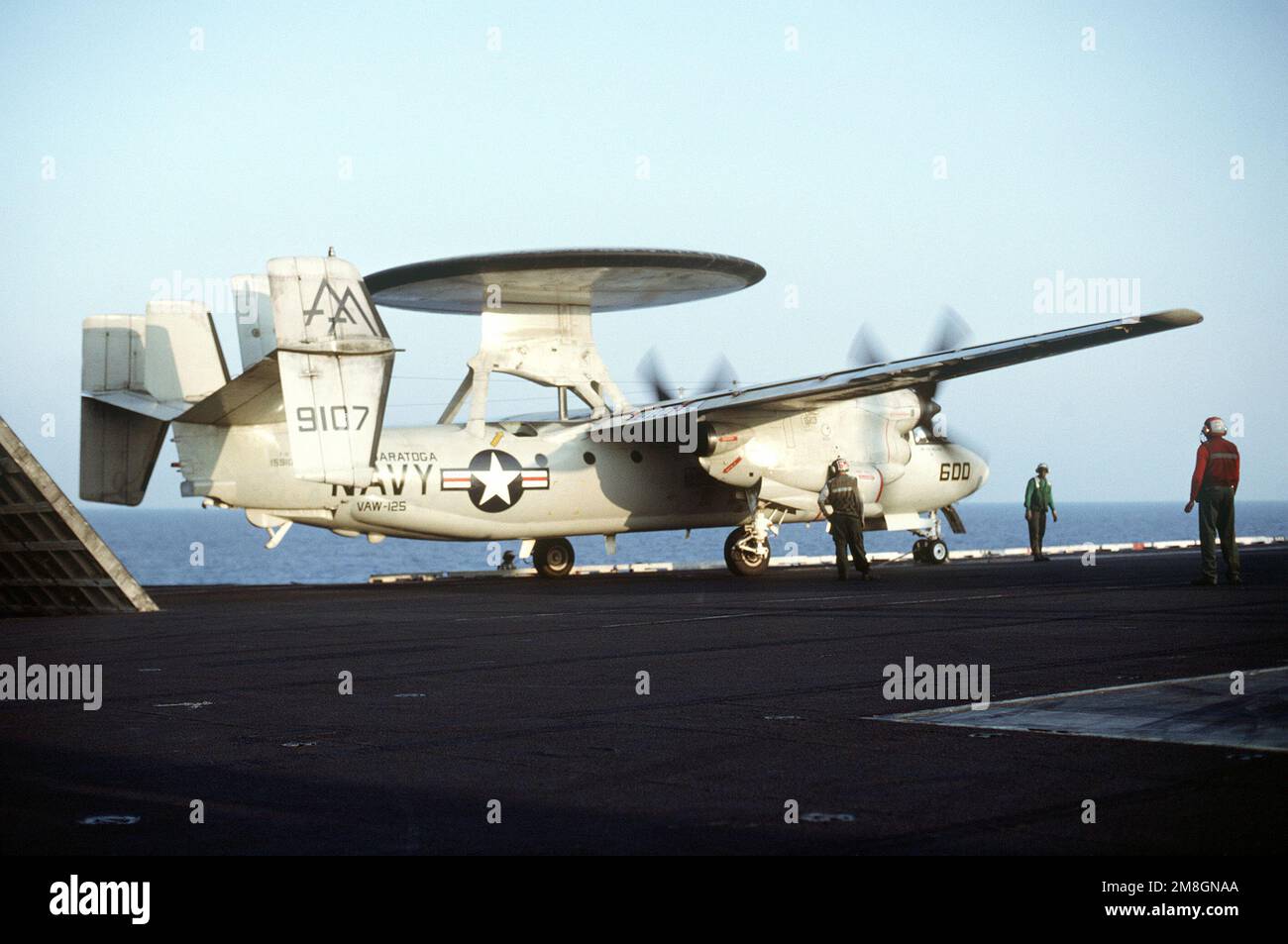 The port catapult crew prepares an Airborne Early Warning Squadron 125 ...