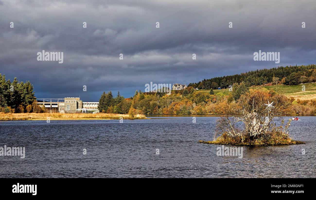 Little Loch Shin and Lairg dam Stock Photo - Alamy