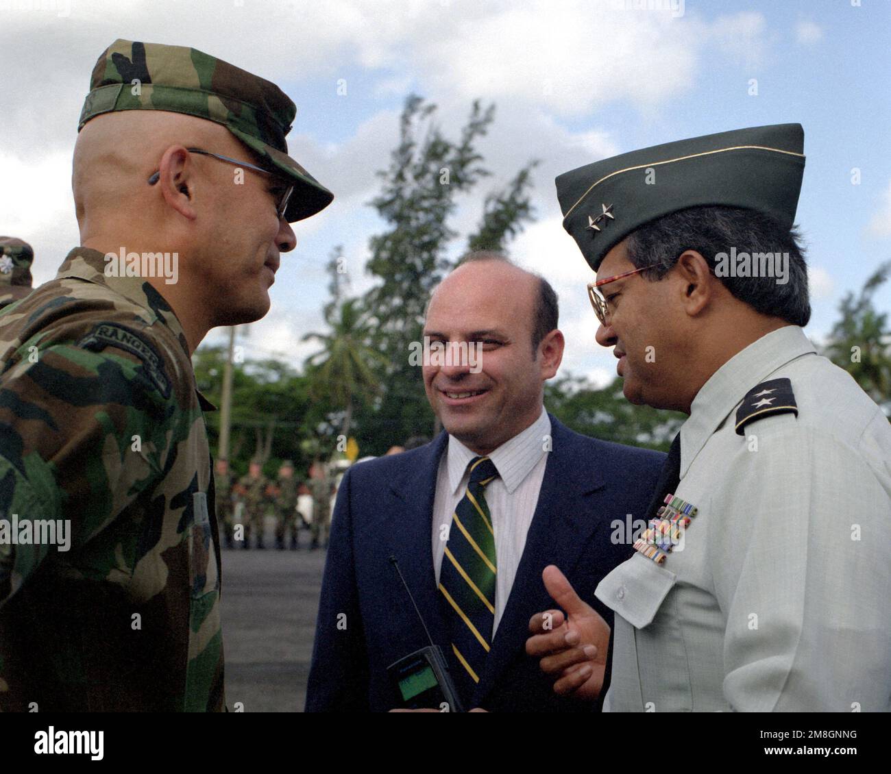 Colonel Montie T.S. Hess, Fort Buchanan Commander, passes during change ...