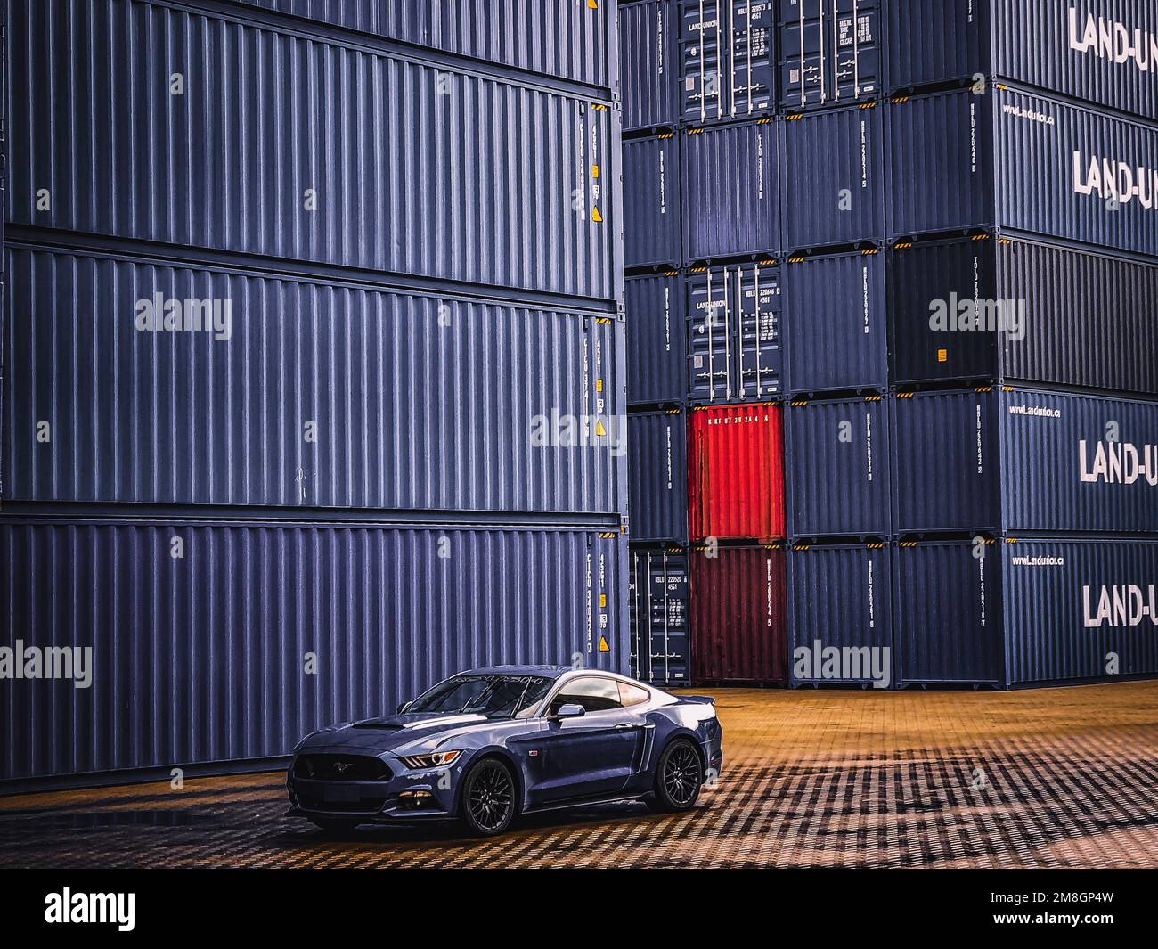 Car container shipping export import Stock Photo - Alamy
