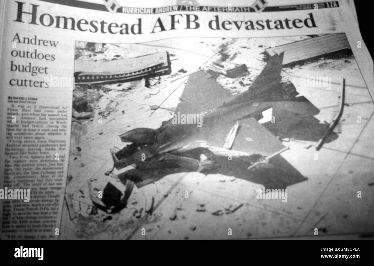 Hurricane andrew Black and White Stock Photos & Images - Alamy