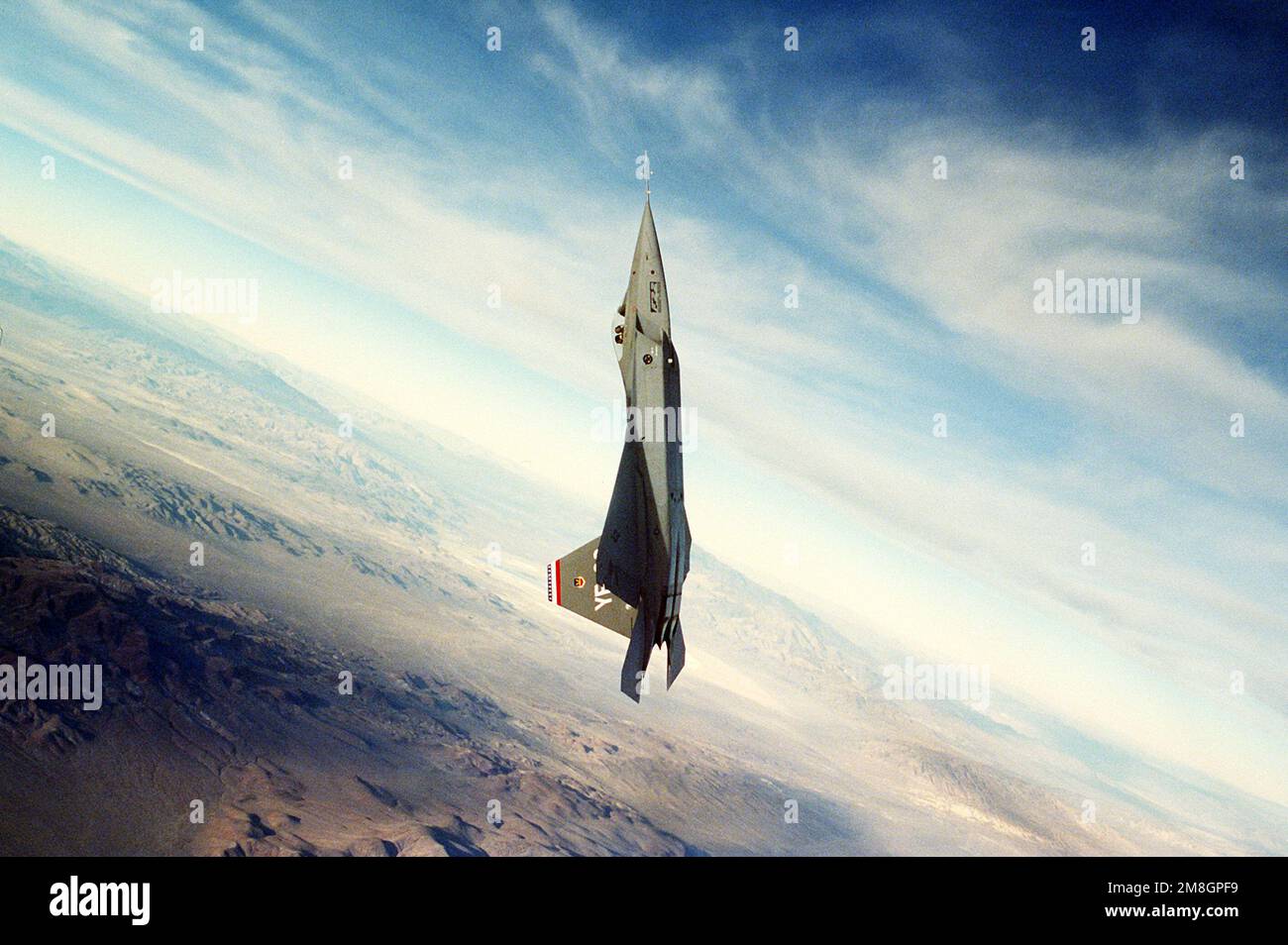 An Air To Air Right Side View Of An Yf 22 Advanced Tactical Fighter Aircraft During A Test