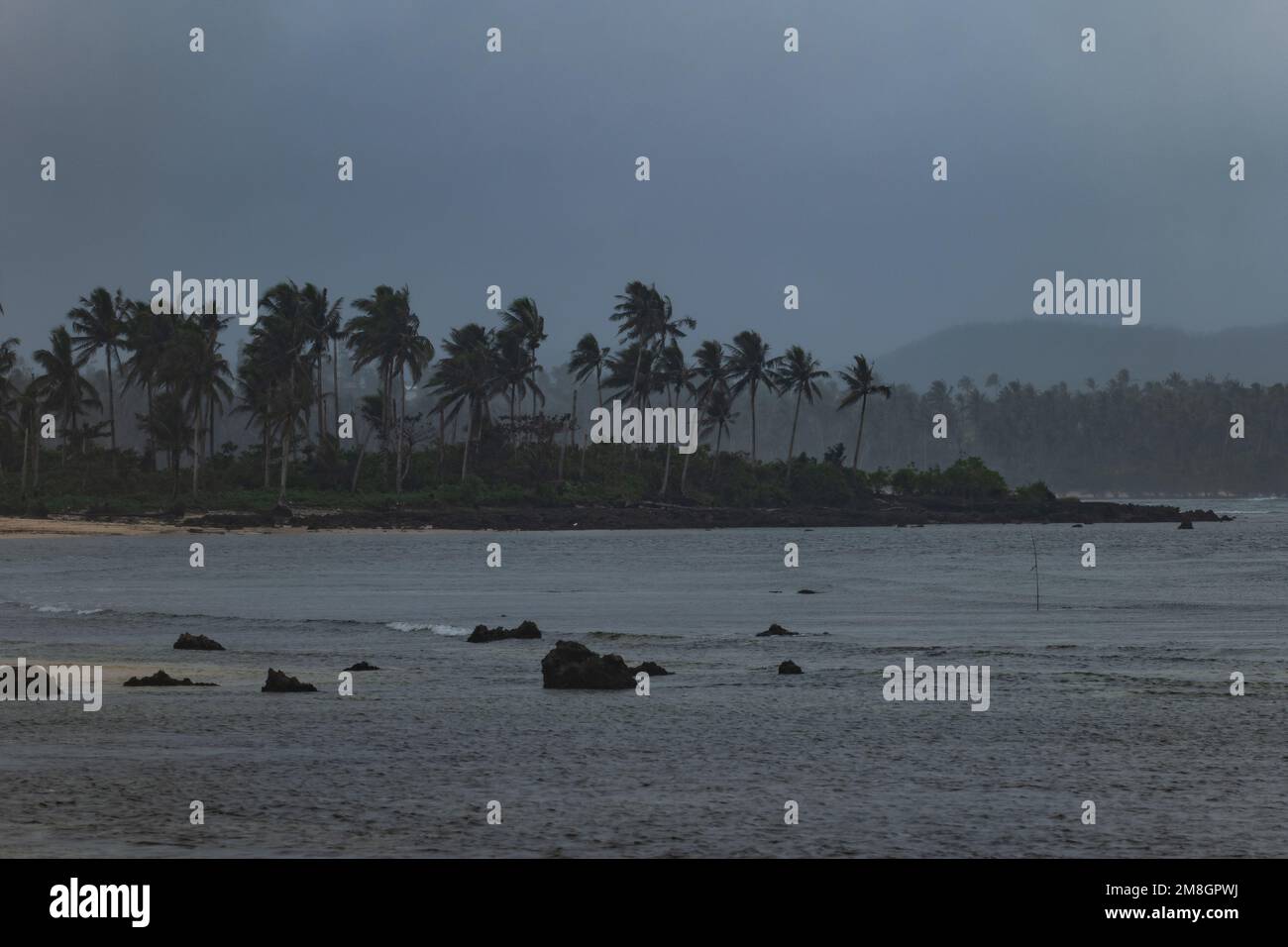Beaches on Siargao island in the Philippines, cloudy rainy day Stock ...