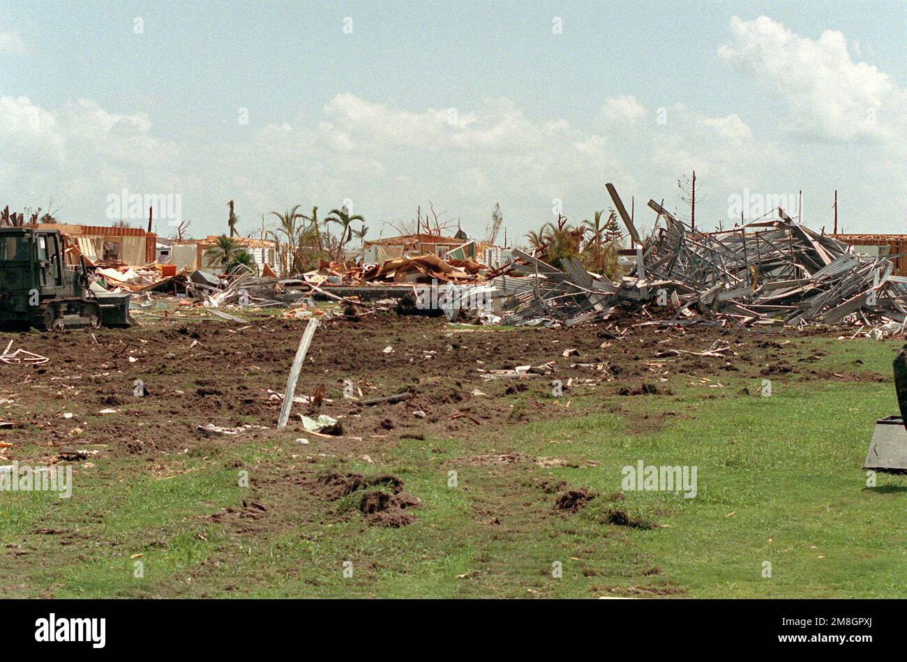 A view of the devastation in the aftermath of Hurricane Andrew. Subject ...