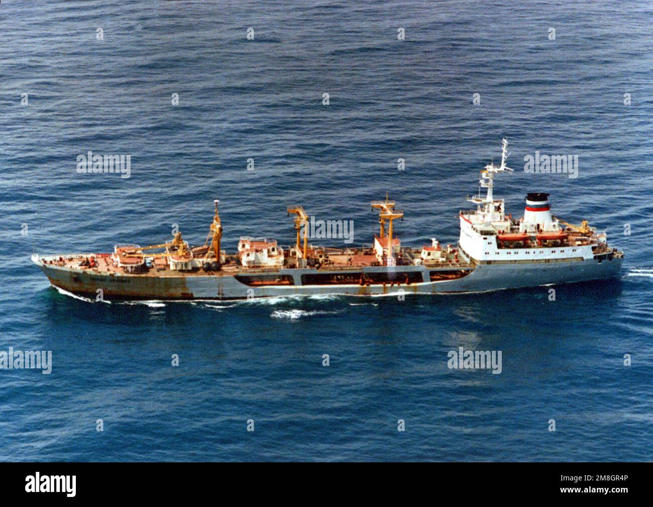 A port beam view of the Russian navy's Pacific Fleet Boris Chilikin-class replenishment oiler ...