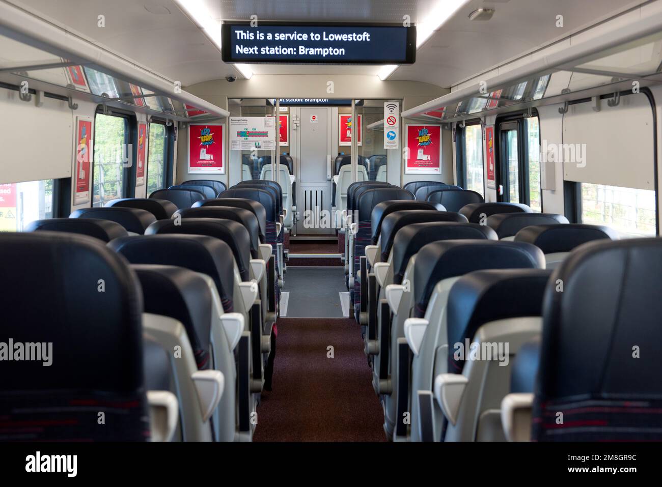 Class 745 standard class saloon on a Lowestoft bound train in UK Stock ...