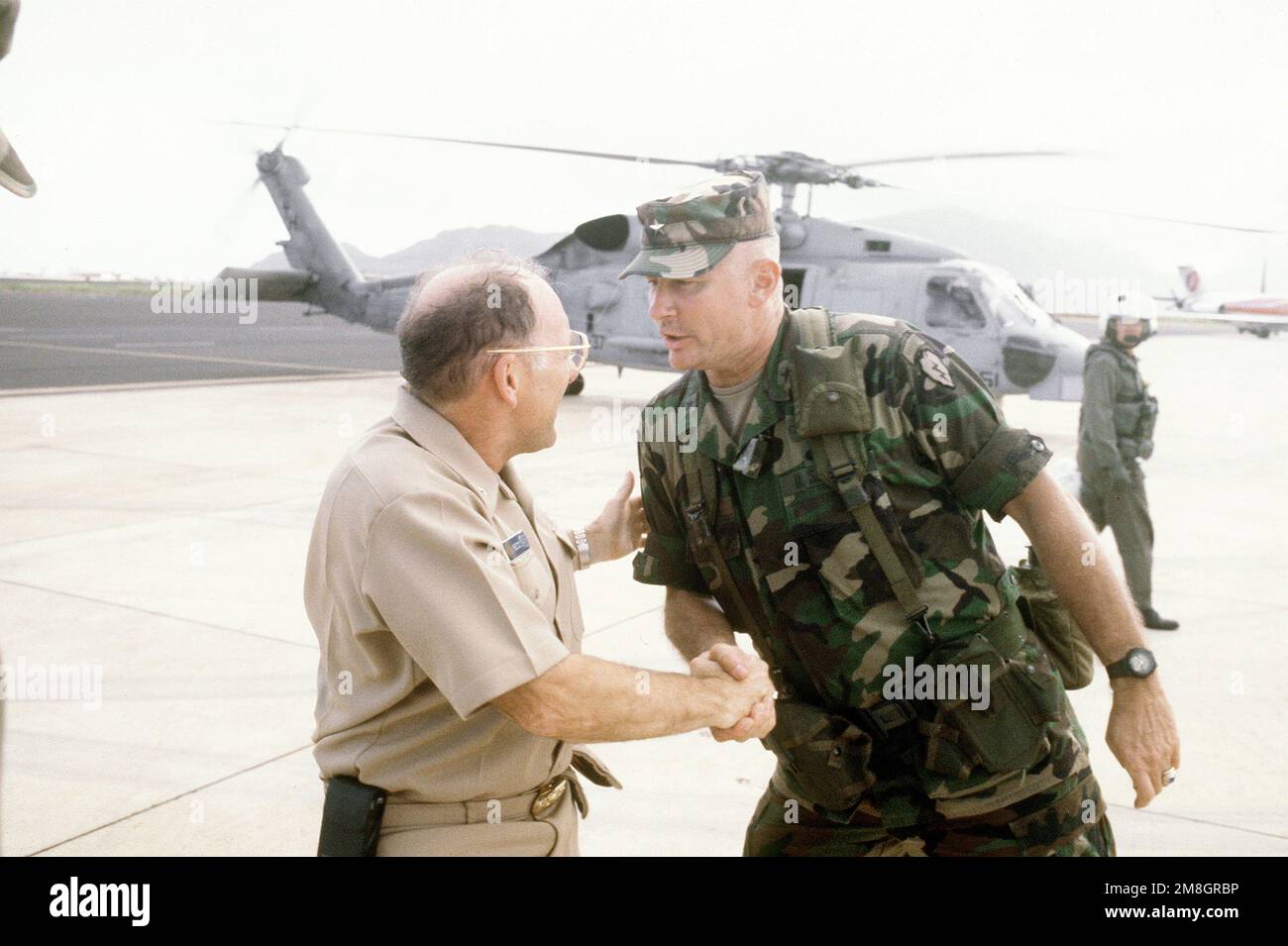 RADM William Retz, commander, Naval Base, Pearl Harbor, welcomes BGEN ...