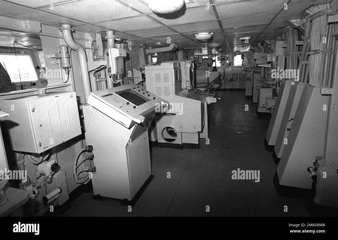 An interior view of the bridge of the Udaloy class guided missile ...