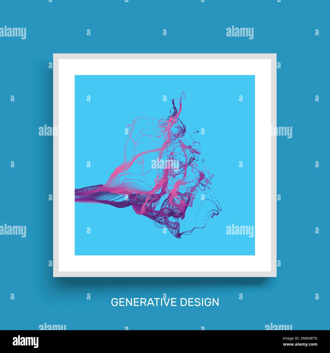 Water Splash Imitation. Array with Dynamic Emitted Particles. Textbook ...