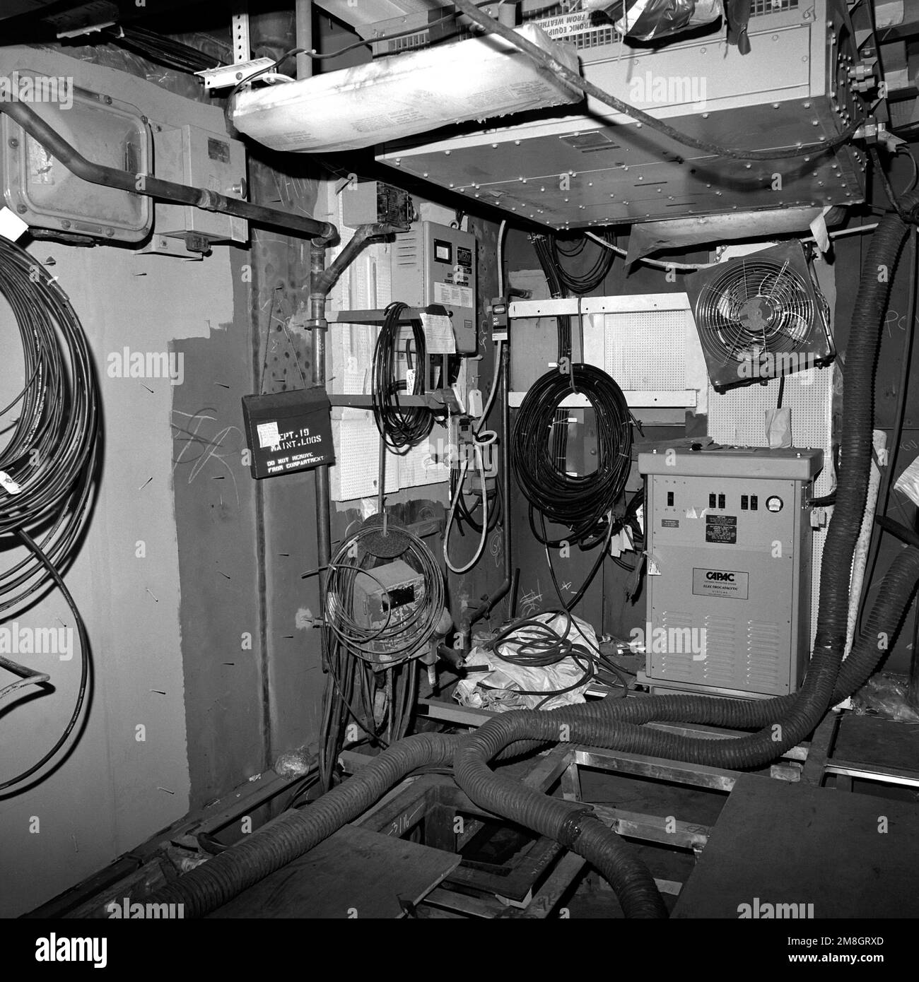 A view of the interior communications and gyro room No. 1 of the guided ...