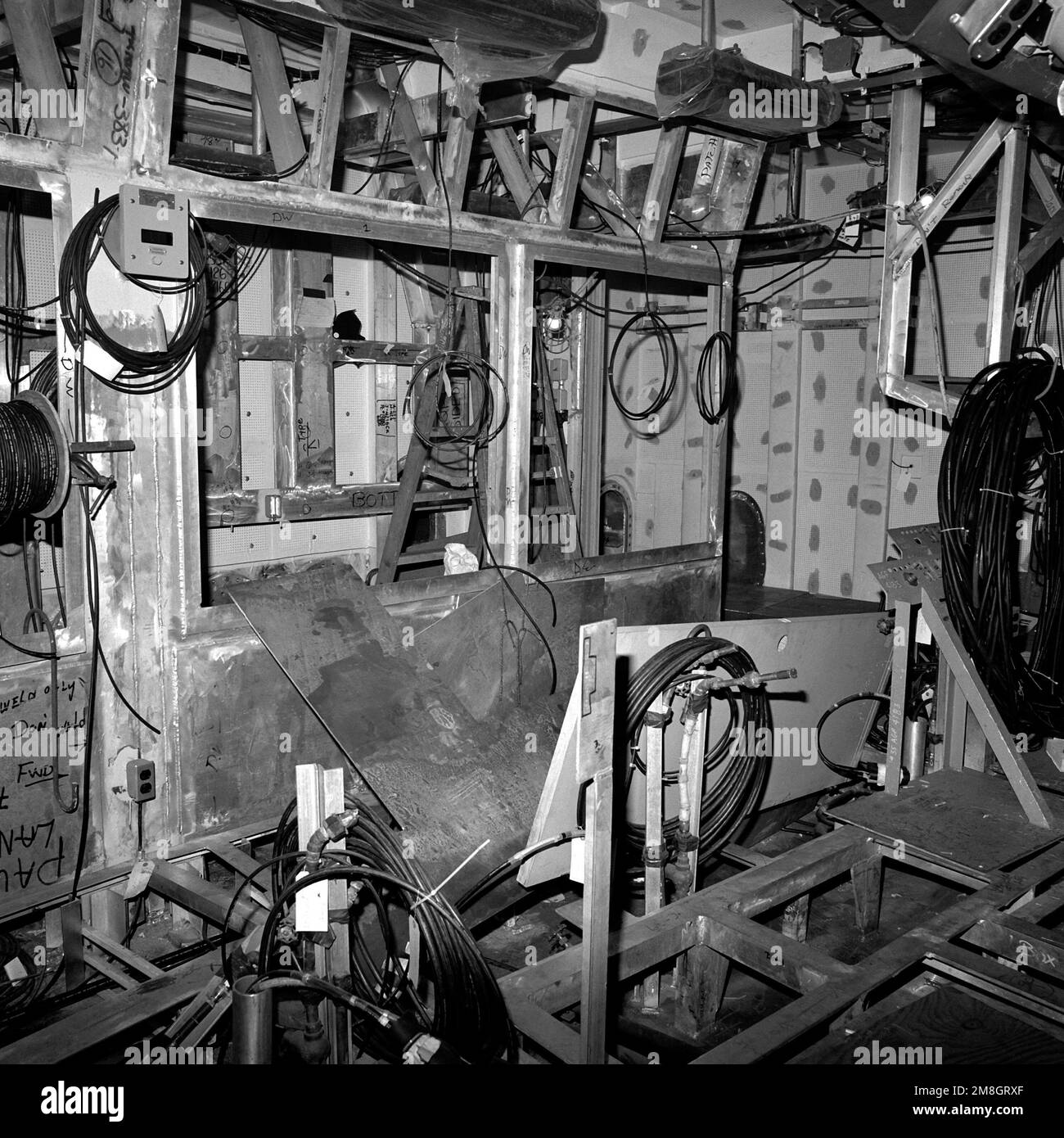A view of the combat information center on the guided missile cruiser ...