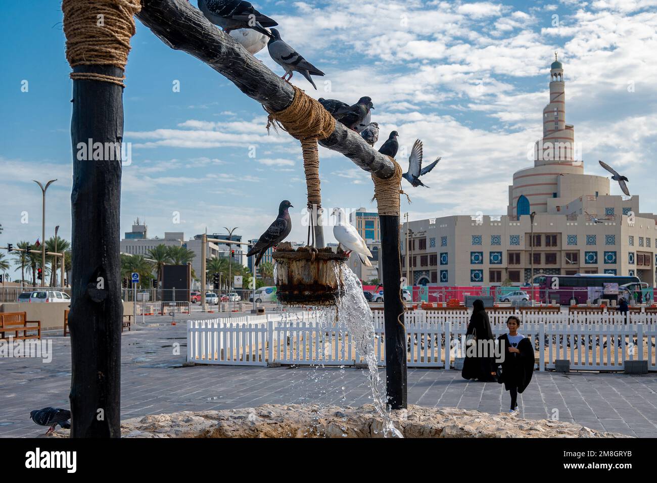 Fanar Mosque Islamic Cultural Center view from Souq Waqif Doha Stock ...