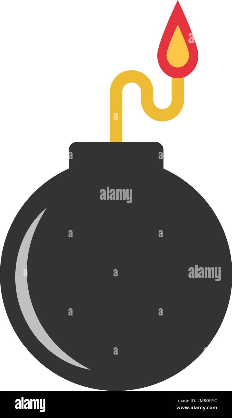 Bomb and spark. Bomb in ignition. Editable vector Stock Vector Image ...