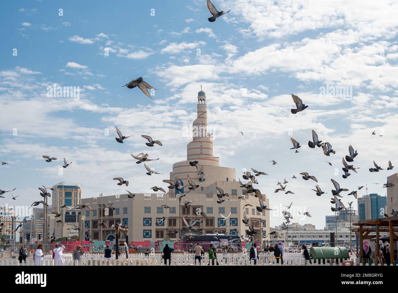 Fanar Mosque Islamic Cultural Center view from Souq Waqif Doha Stock ...