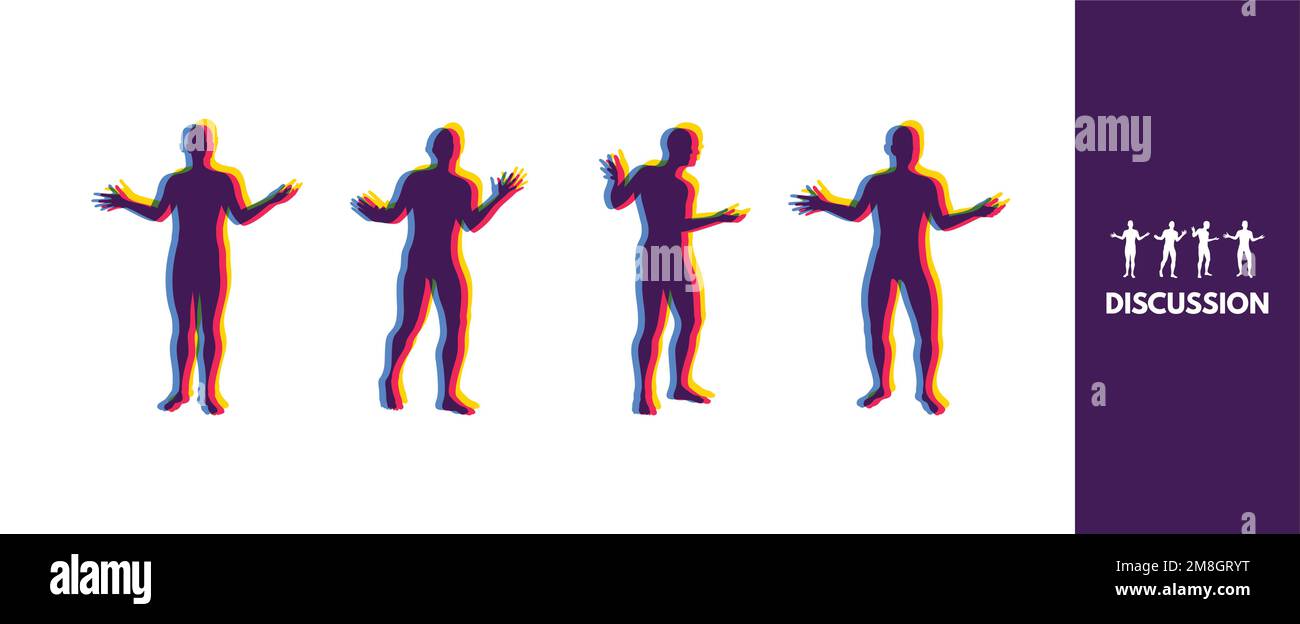 Four angry men arguing with each other. Concept communication. Hard ...