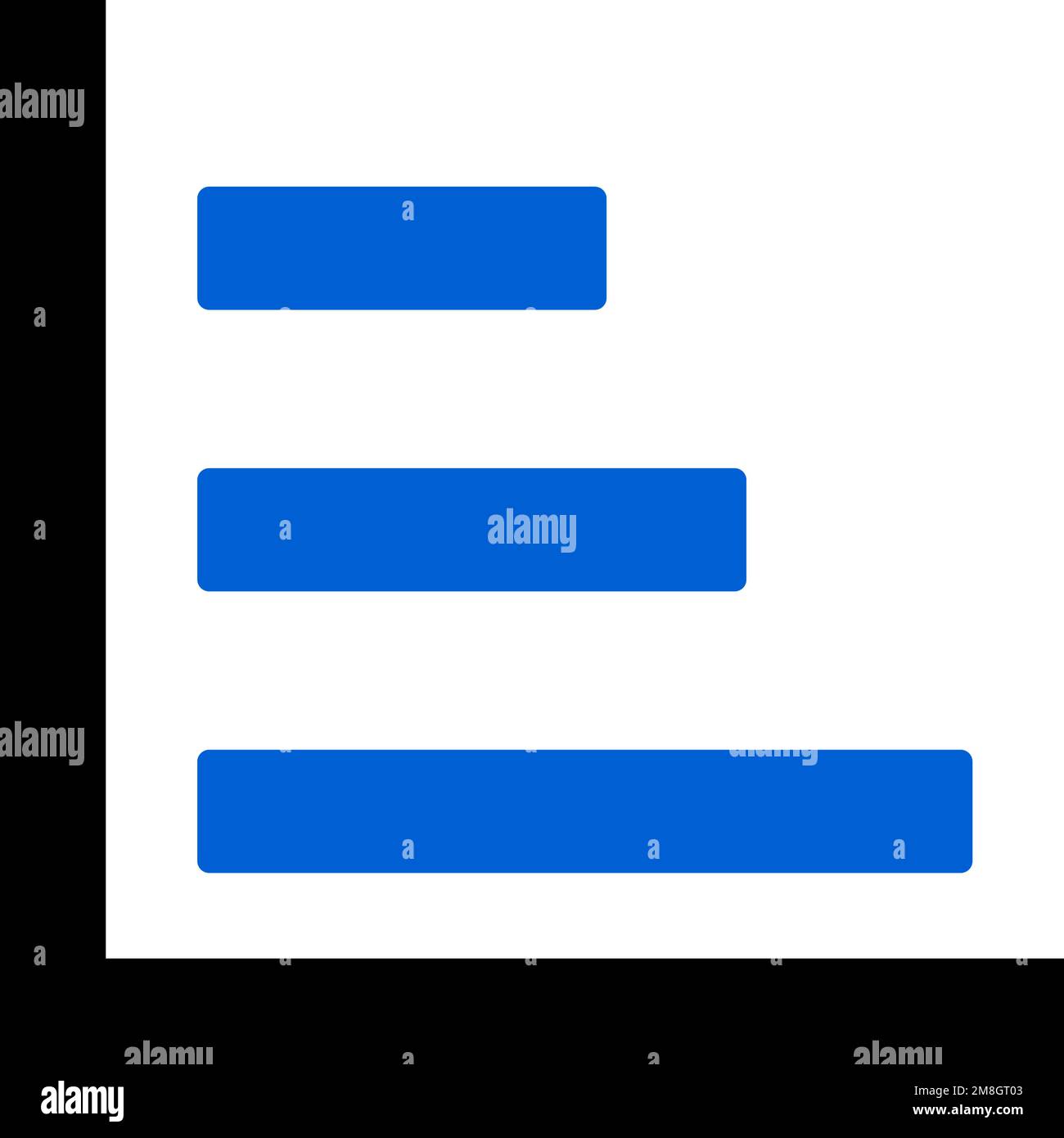 Blue horizontal bar graph icon. Editable vector Stock Vector Image ...