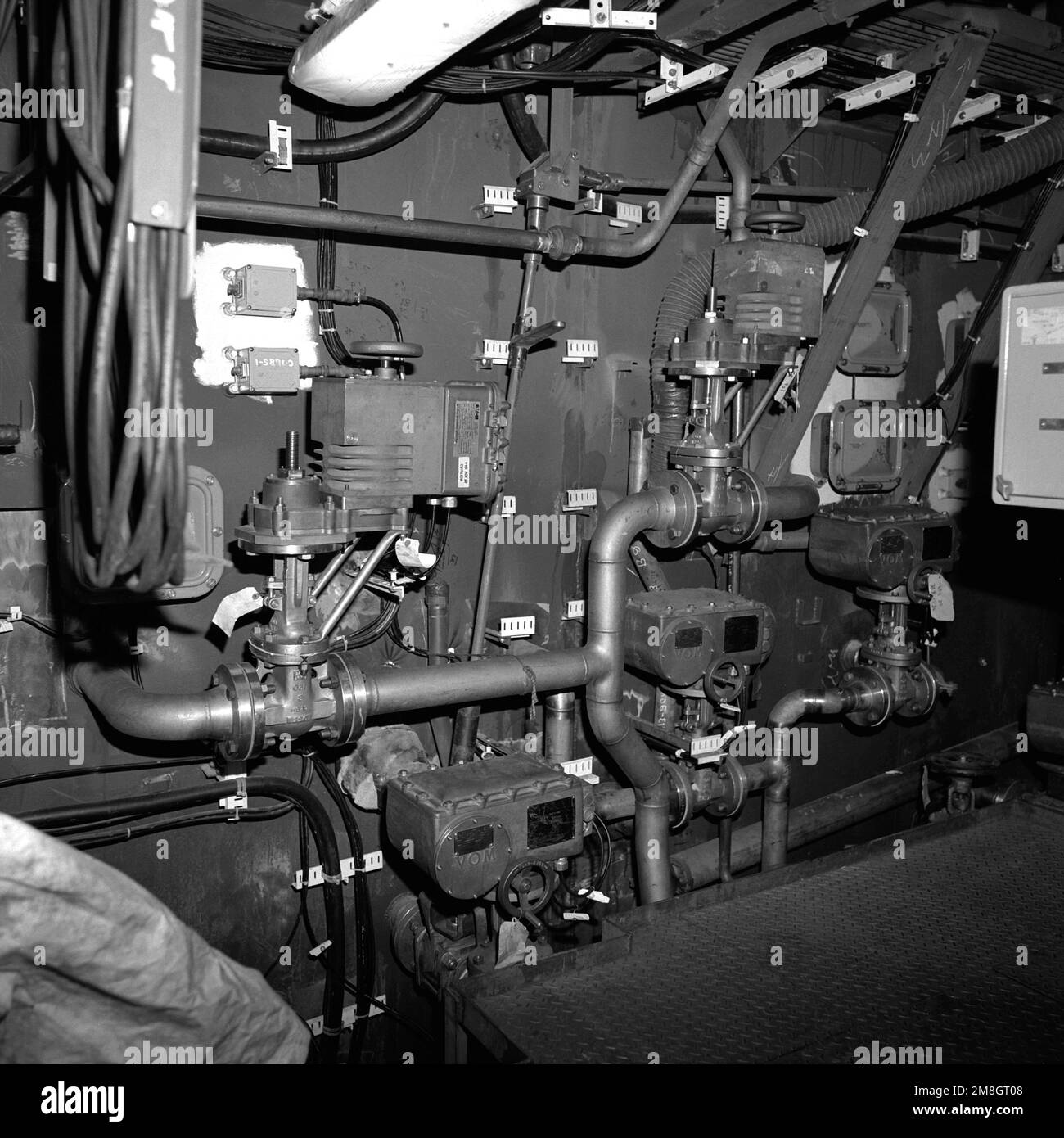A view of main engine room No. 1 on the guided missile cruiser SHILOH ...
