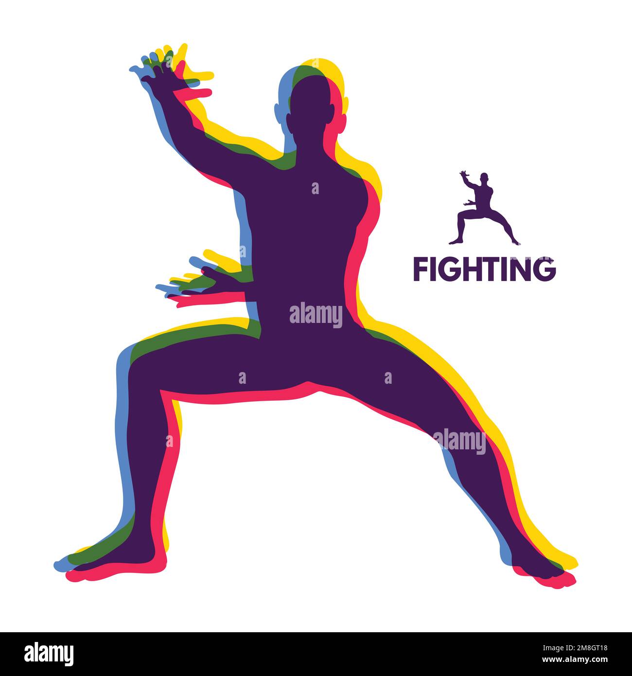 Fighter. Human Body. Sport Symbol. Design Element. Martial Arts. Vector ...